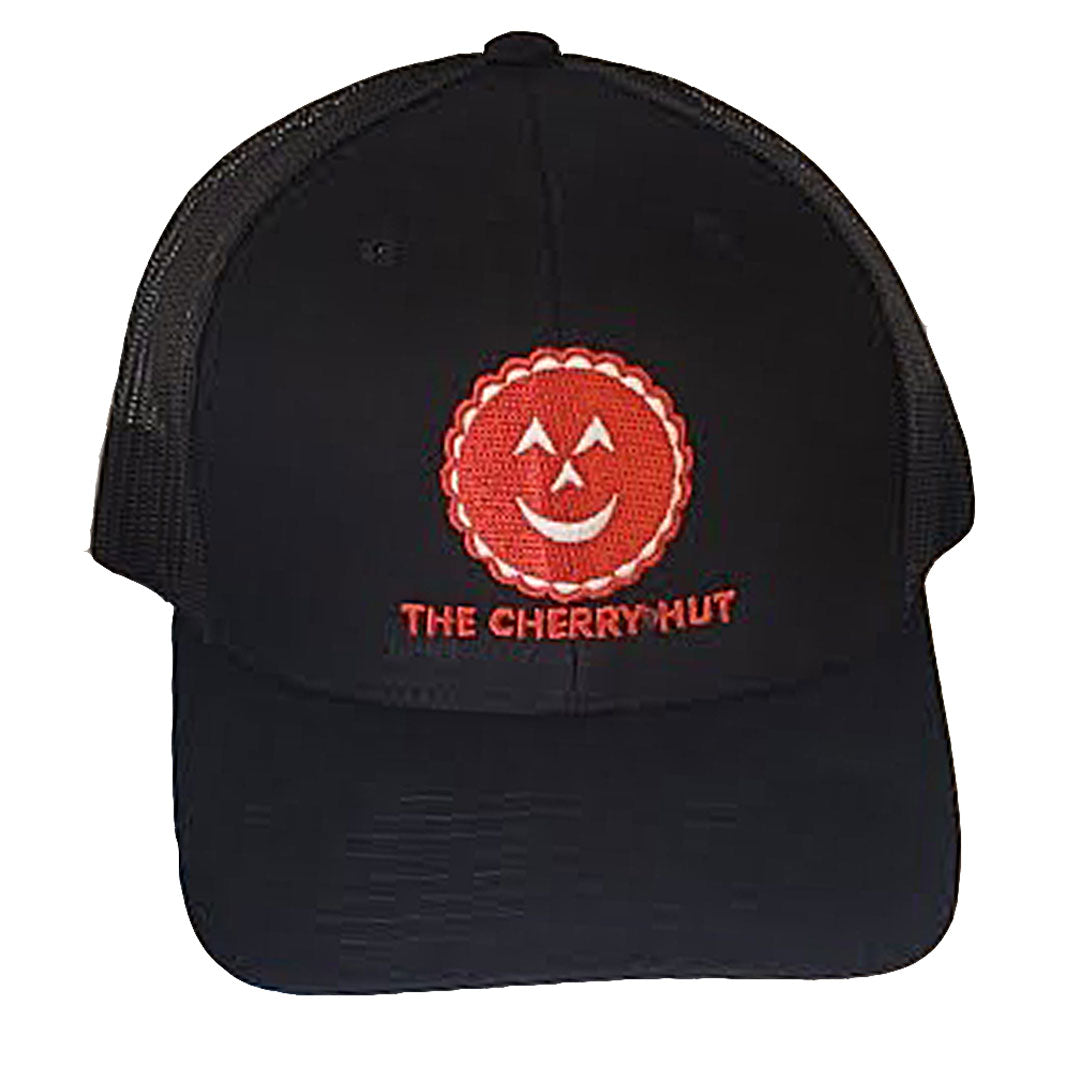 Cherry Hut Snap Back Hat - Black/black mesh back – The Cherry Hut